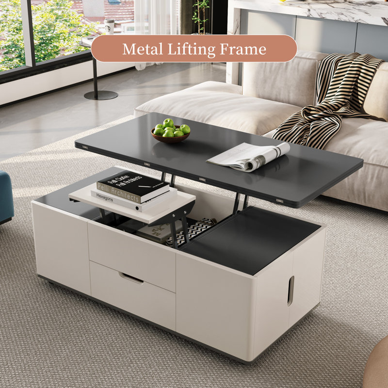 Ebern Designs Guyii Lift Top Coffee Table with Storage, Extendable Multi-Function Table ...